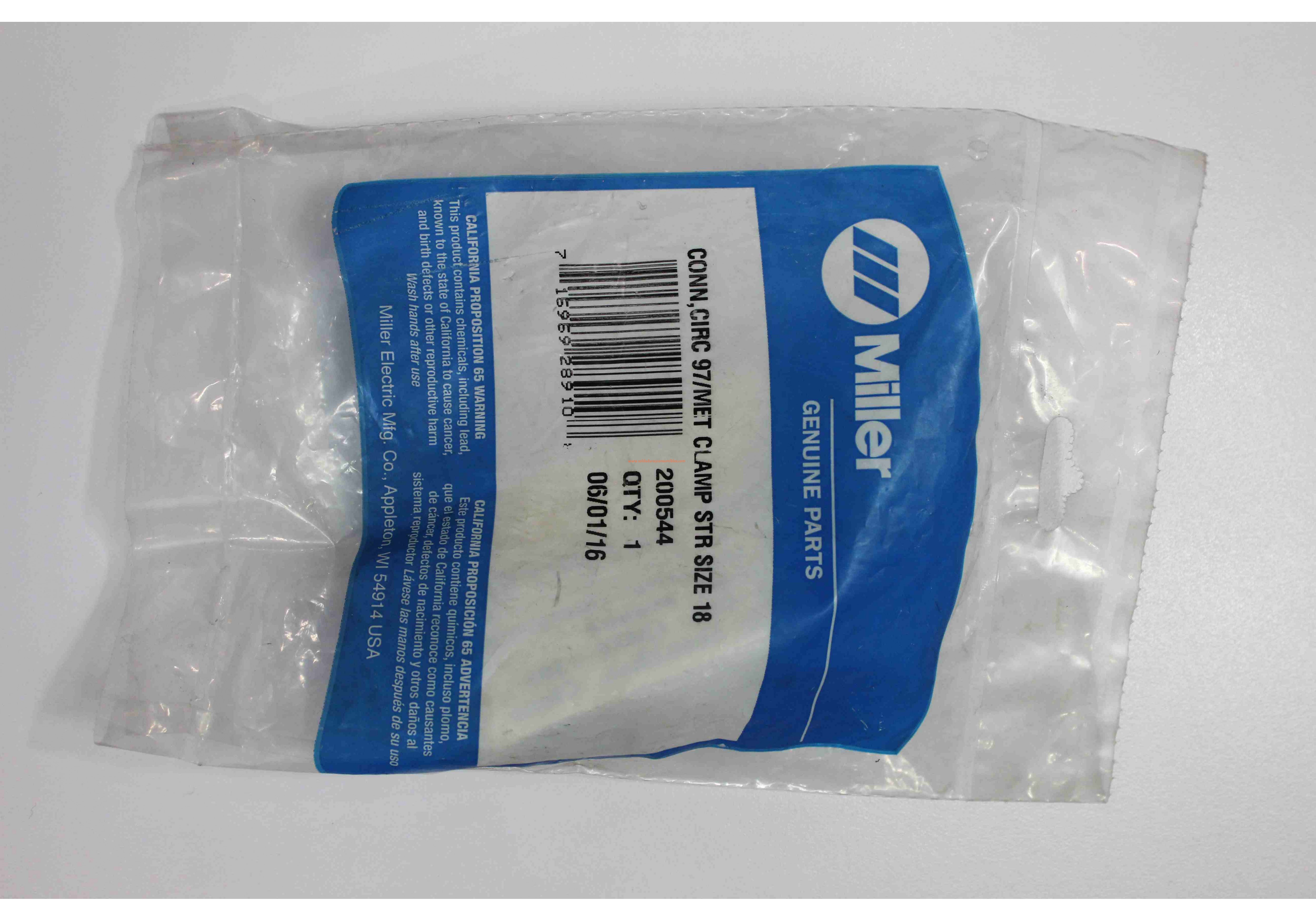 Miller electric 200544 Conn Circ 97/MET Clamp STR Size 18